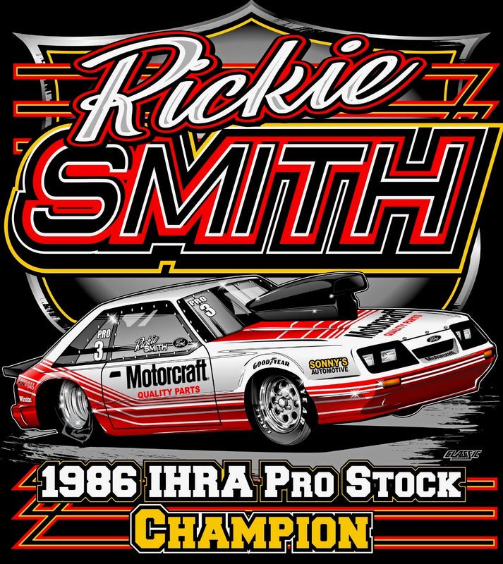 NEW FOR 2026 – RICKIE SMITH 1986 MUSTANG T-SHIRT | IHRA MOUNTAIN MOTOR ...